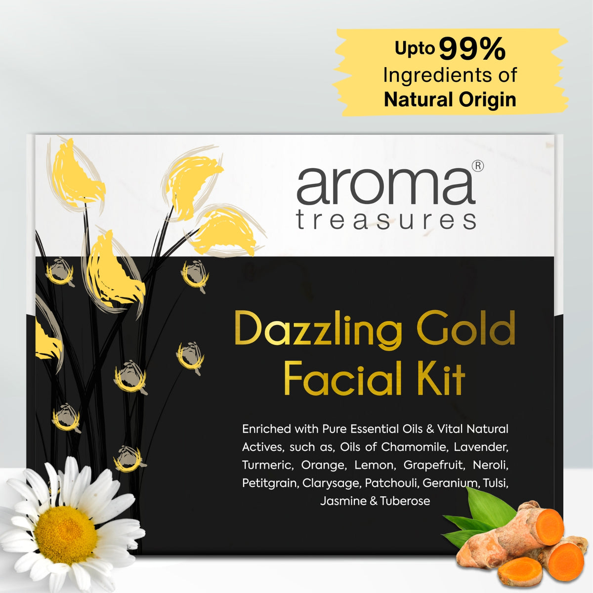 Buy Natural Aroma Treasures Dazzling Gold Facial Kit Online – AromaTreasures.com
